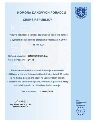 Ing. Filip Macoun - Komora daňových poradců ČR